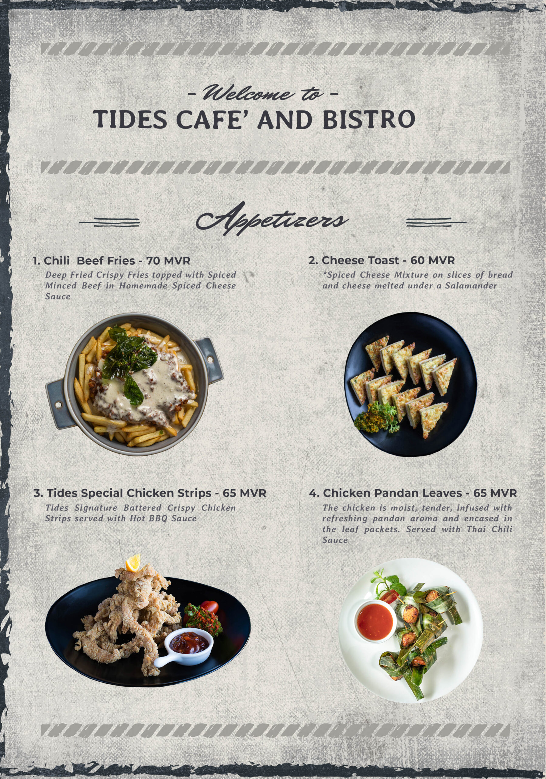 Tides Café Food Menu - EQUINOX MEDIA